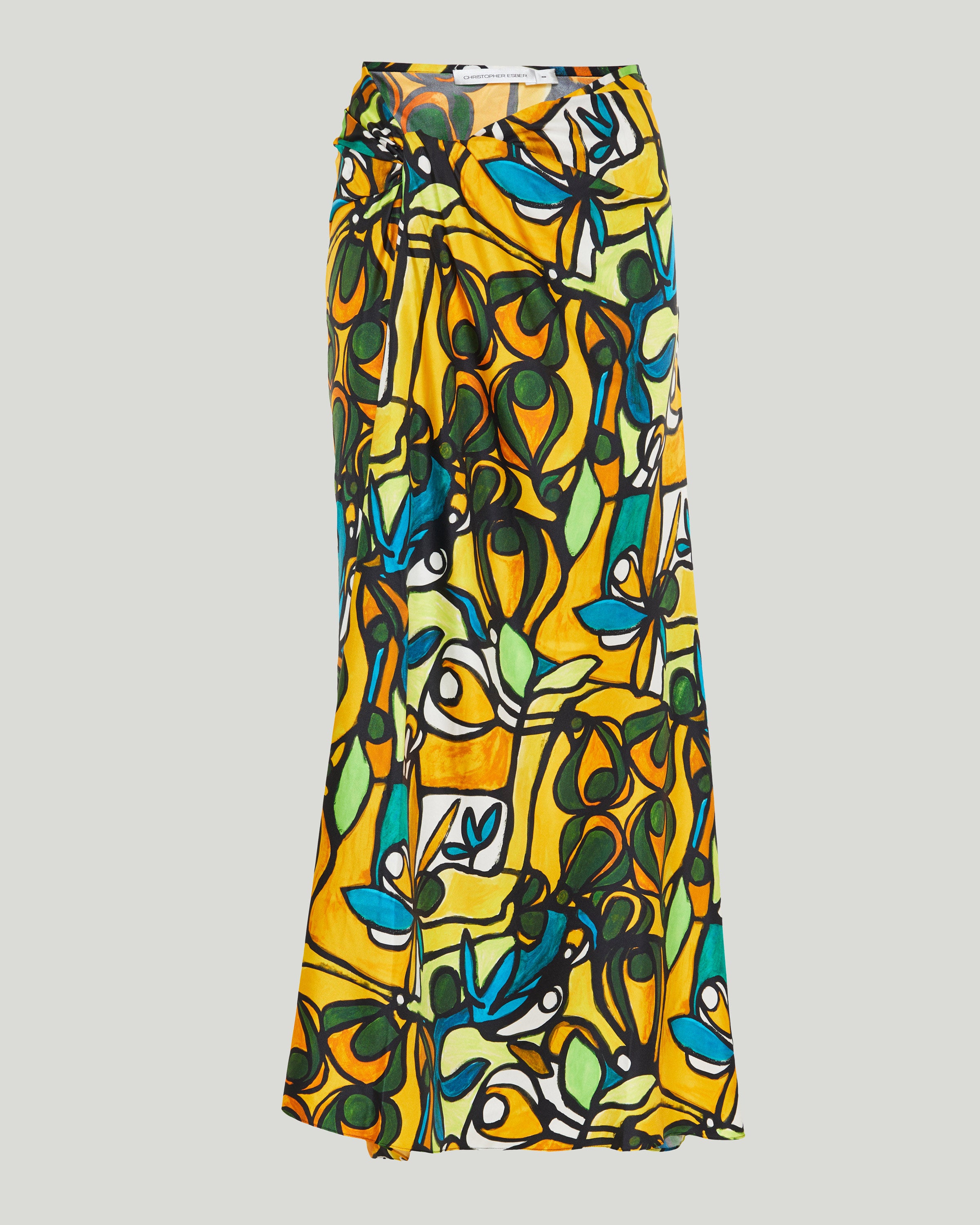 Christopher Esber Printed draped silk maxi skirt – Luisa World