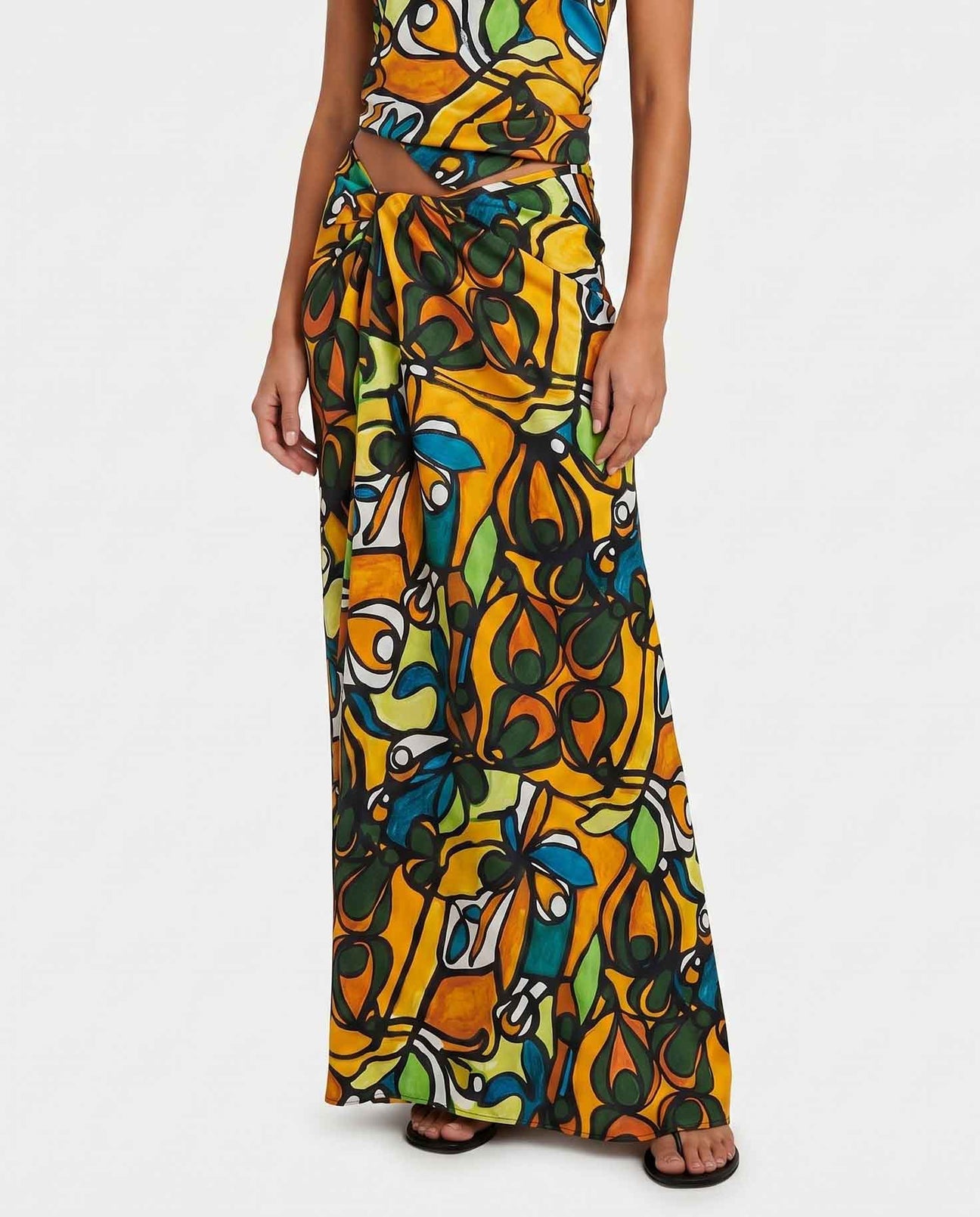 Christopher Esber Printed draped silk maxi skirt – Luisa World